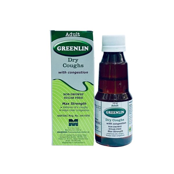 Greenlin Adult Dry Cough Syrup 100Ml – Crux Pharmacy