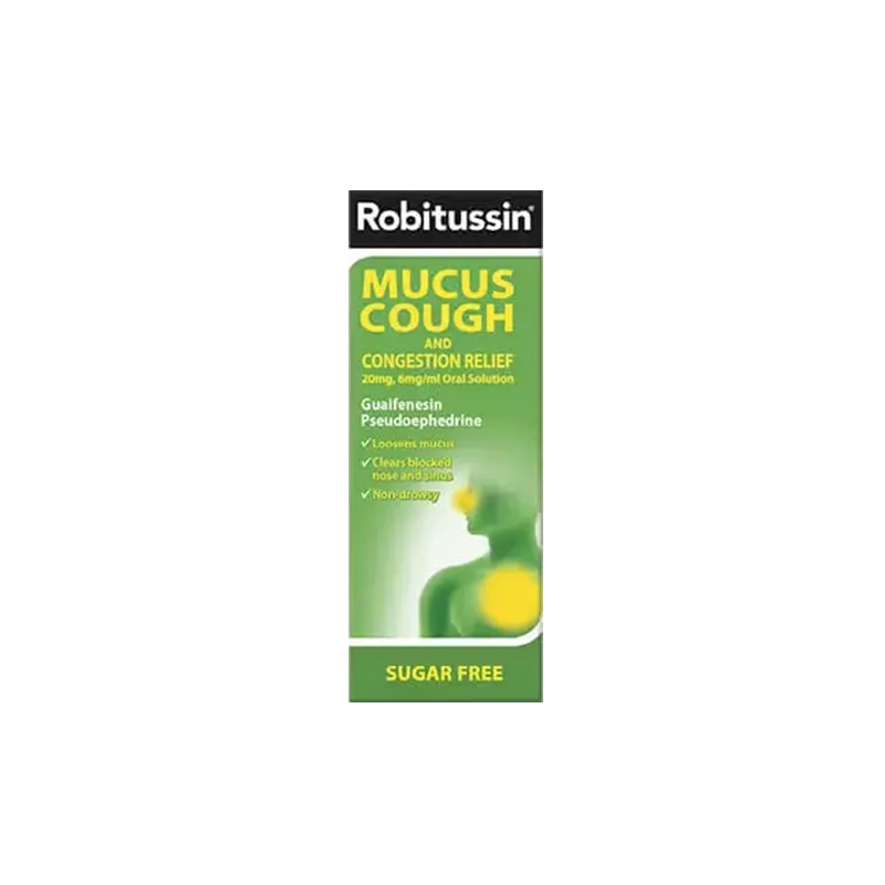 Robitussin Mucus Cough and Congestion Relief Syrup100Ml – Crux Pharmacy