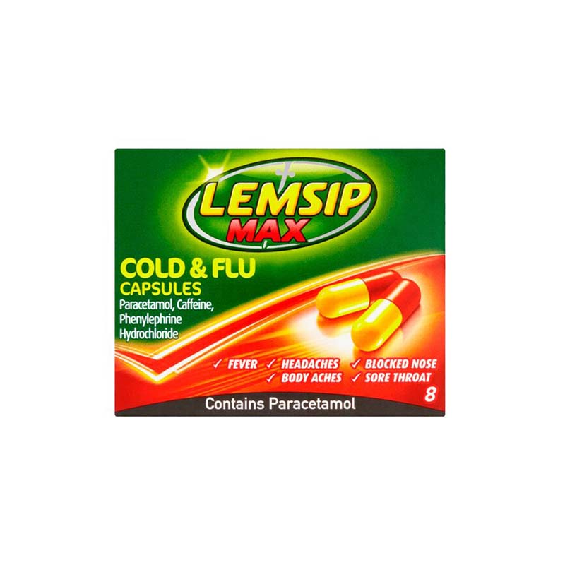 Lemsip Max Cold & Flu Capsules X8 – Crux Pharmacy