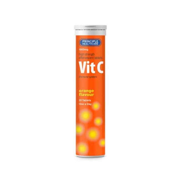 PRINCIPLE VIT C ORANGE FLAVOUR EFFERVESCENT TABLETS X20 – Crux Pharmacy